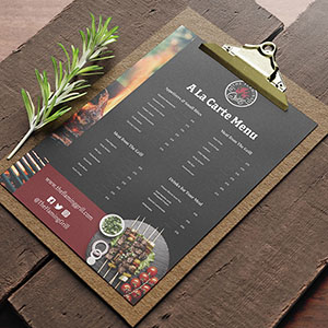 Waterproof Menu Printing | Printed Menus | Free UK Delivery