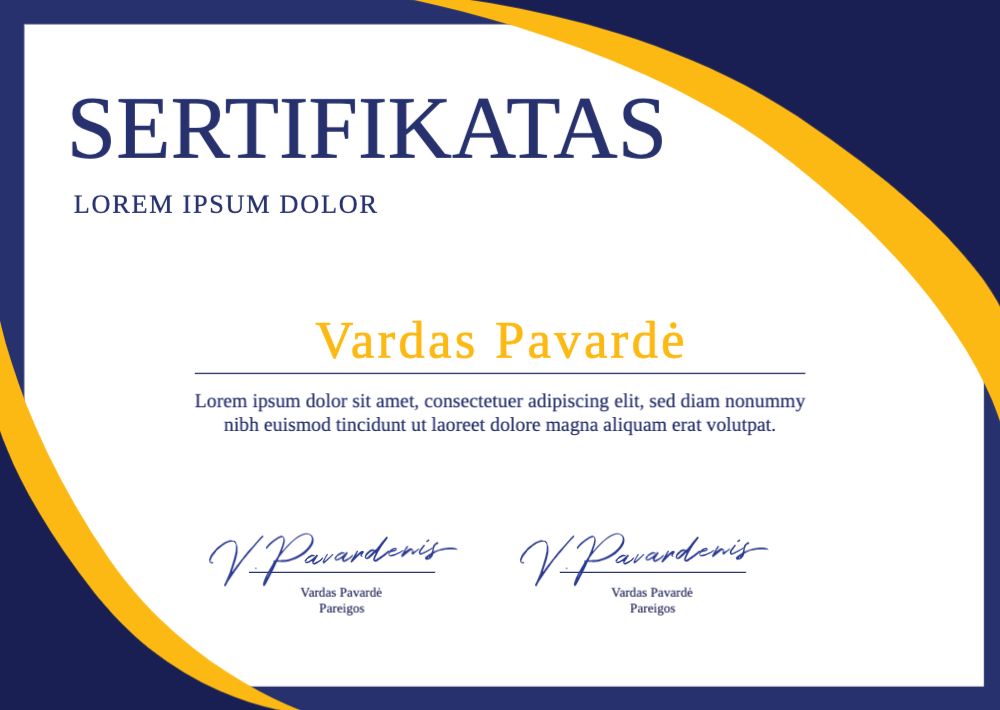 Browse Design - Standartiniai sertifikatai - UAB Marškinėlis