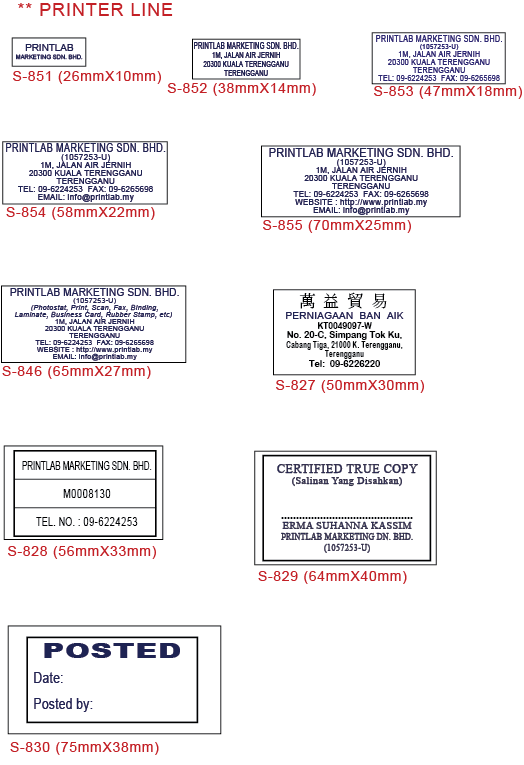 Self inking Stamp Maker, Manufacturer. Buat Rubber Stamp yang ada ink