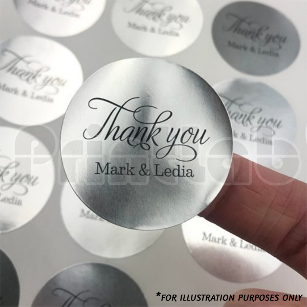 Print Silver Sticker Custom Size Shape